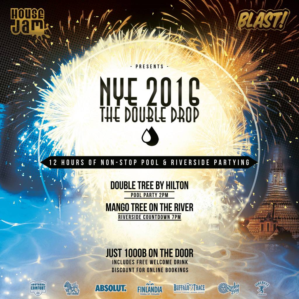 NYE 2016: 'Double Drop' Pool & Riverside Party | Eventpop | Eventpop